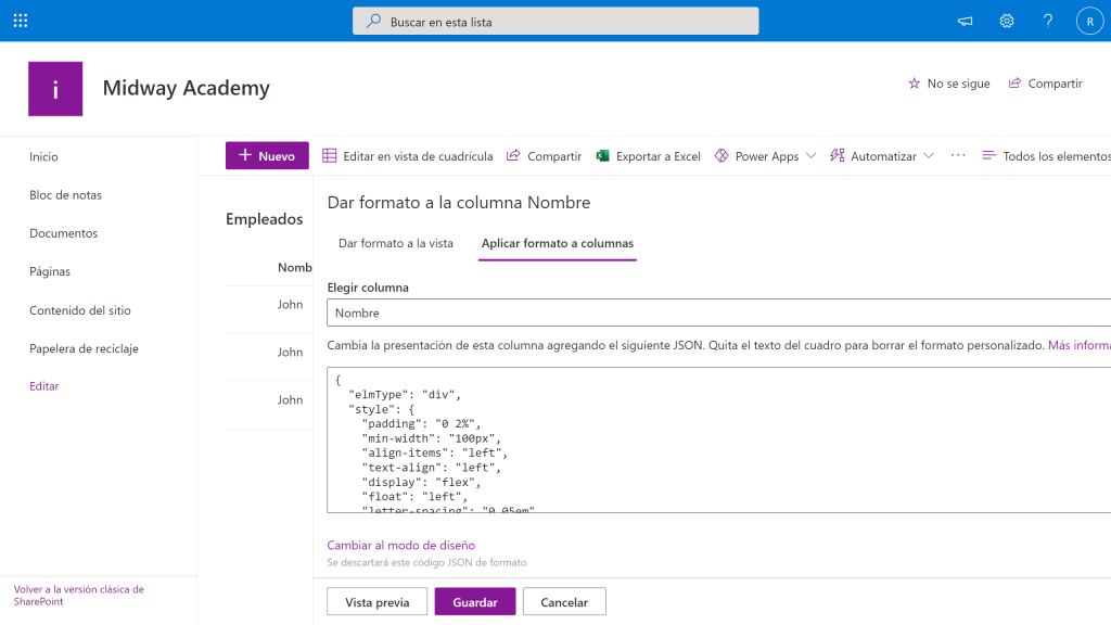 Personalizar el diseño de una lista con formato JSON | Midway Academy